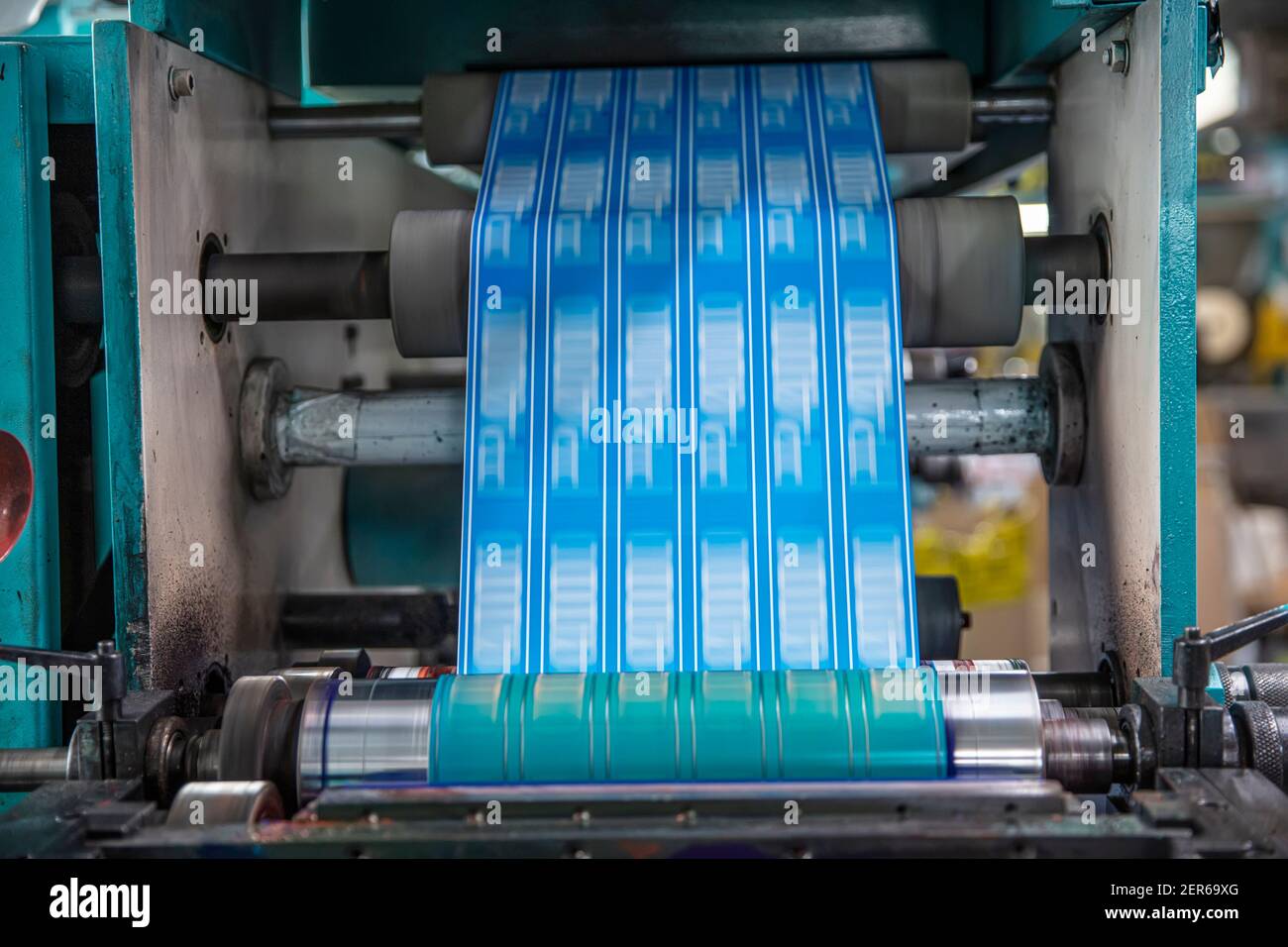 Packing tape factory. Production of duct tape. Industrial and ...