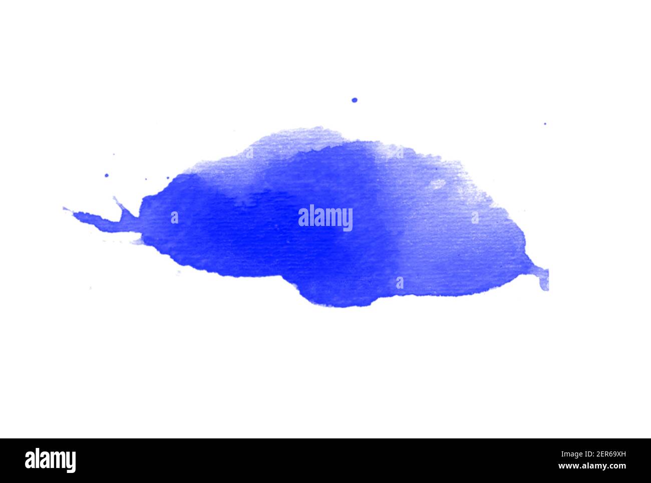 Blue paint blot isolated on white background Stock Photo - Alamy