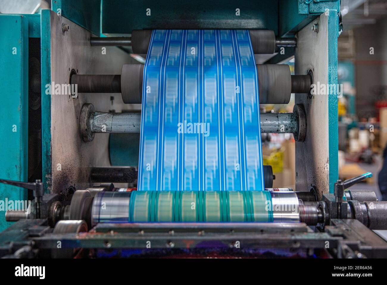 Packing tape factory. Production of duct tape. Industrial and ...