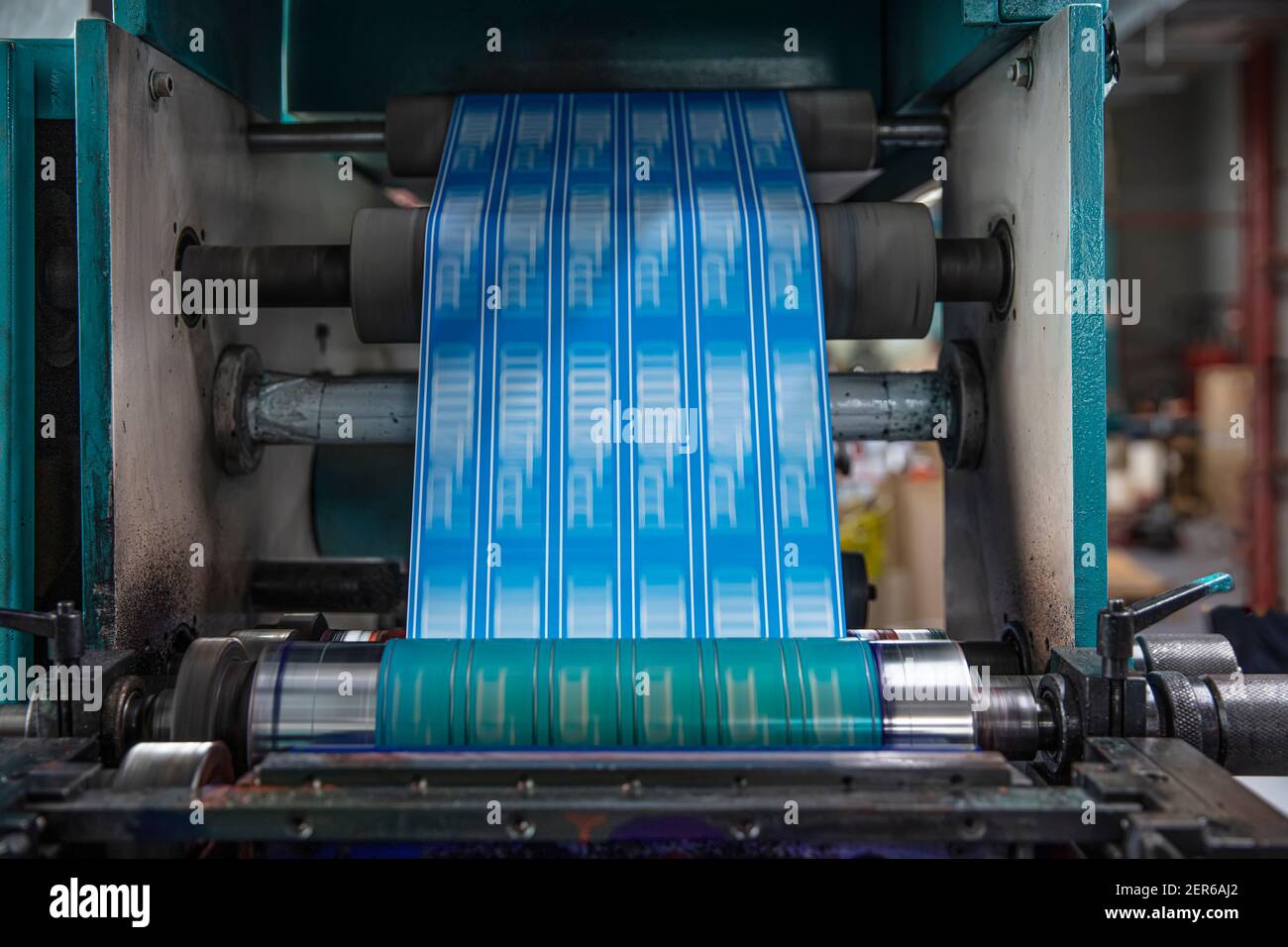 Packing tape factory. Production of duct tape. Industrial and ...