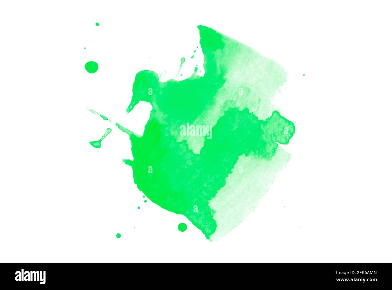Beautiful green splash brush isolated on white for art design Stock ...