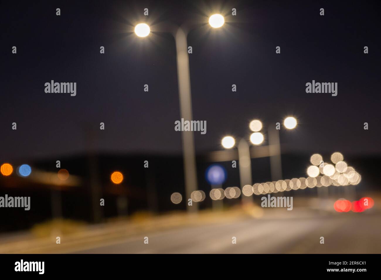 Blurred car lights with long exposure Stock Photo - Alamy