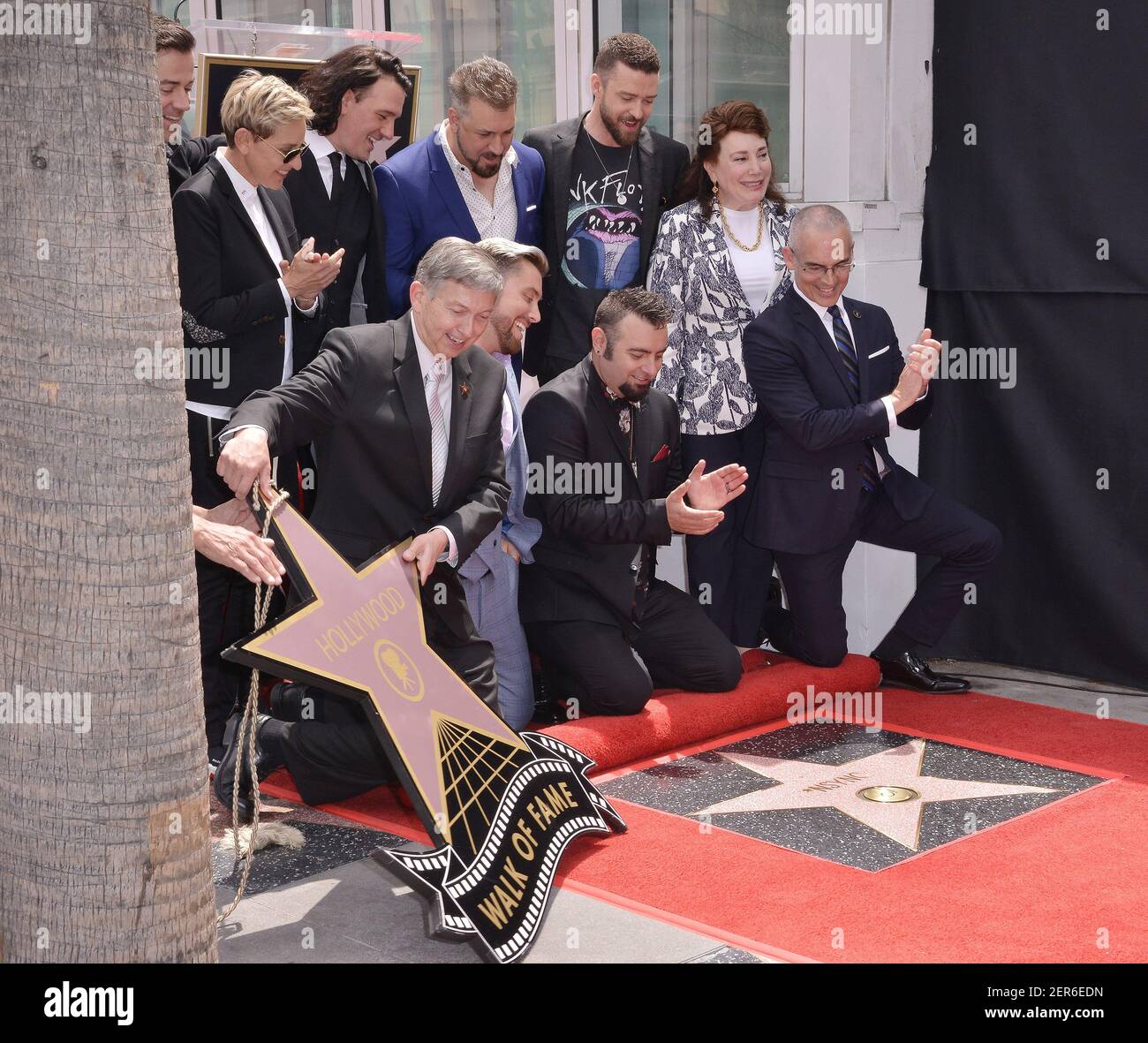 Carson Daly, Ellen DeGeneres, NSYNC, Leron Gubler and Mitch O'Farrell ...