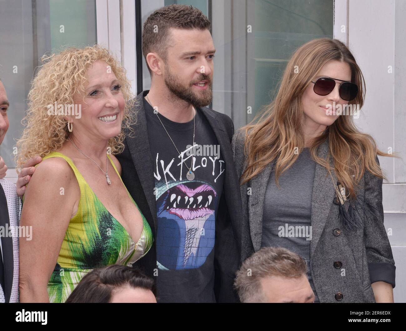 (L-R) Lynn Bomar Harless, Justin Timberlake and Jessica Biel at the ...