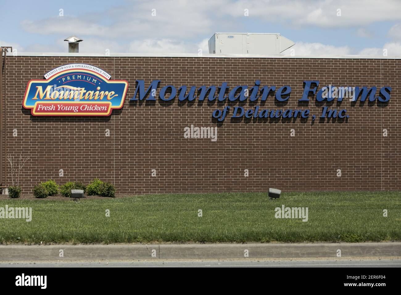 A logo sign outside of a facility occupied by Mountaire Farms in ...