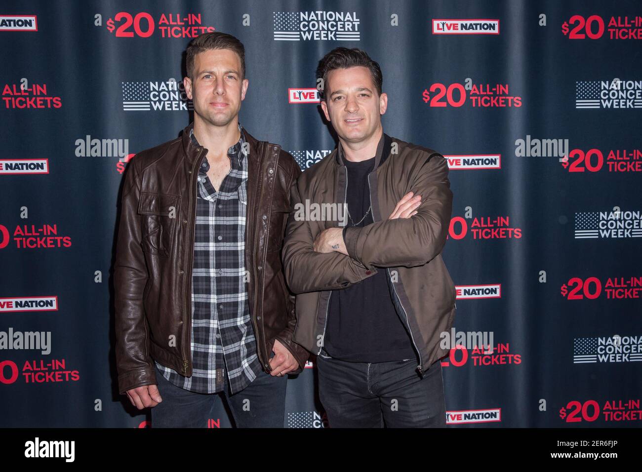 Musicians Jerry DePizzo and Marc Roberge of O.A.R. attend Live Nation's ...