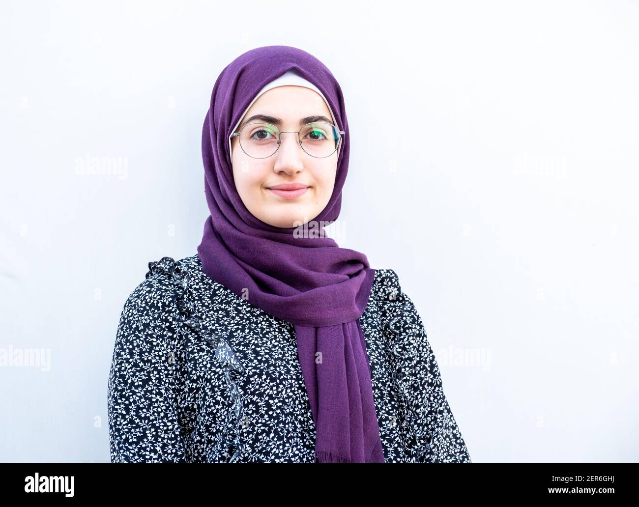 Arabic muslim girl smiling from fun Stock Photo - Alamy