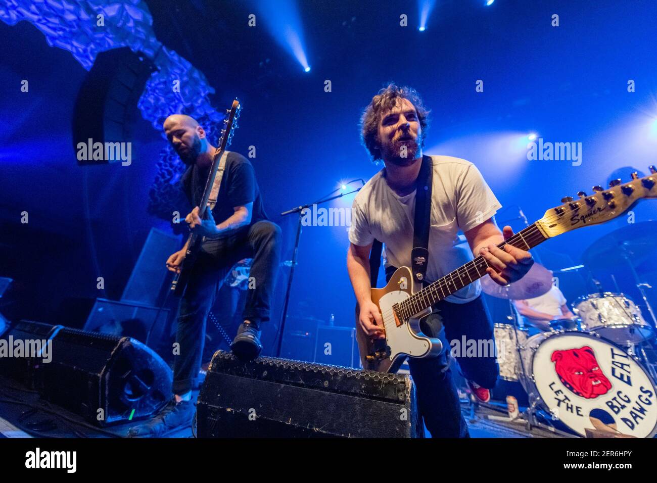 ( L ) Mike Boyle and Evan Bird of Diarrhea Planet performs in concert ...