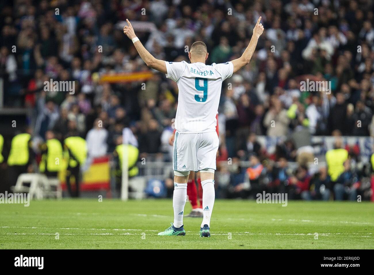 Real Madrid Karim Benzema celebrating a goal during Semi Finals UEFA ...