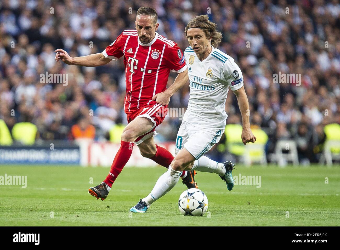 Real Madrid Luka Modric and Bayern Munich Franck Ribery during Semi ...