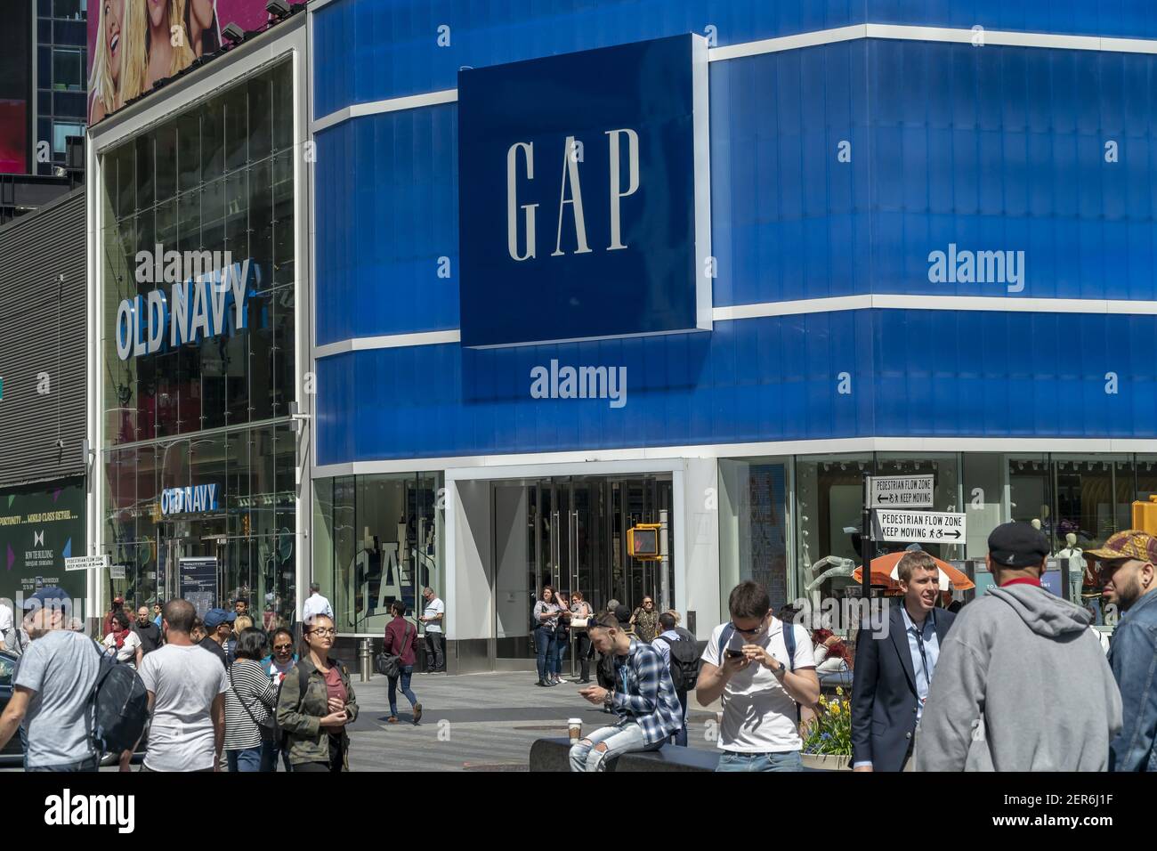 A Gap next to its Old Navy brand store in Times Square in New York on ...