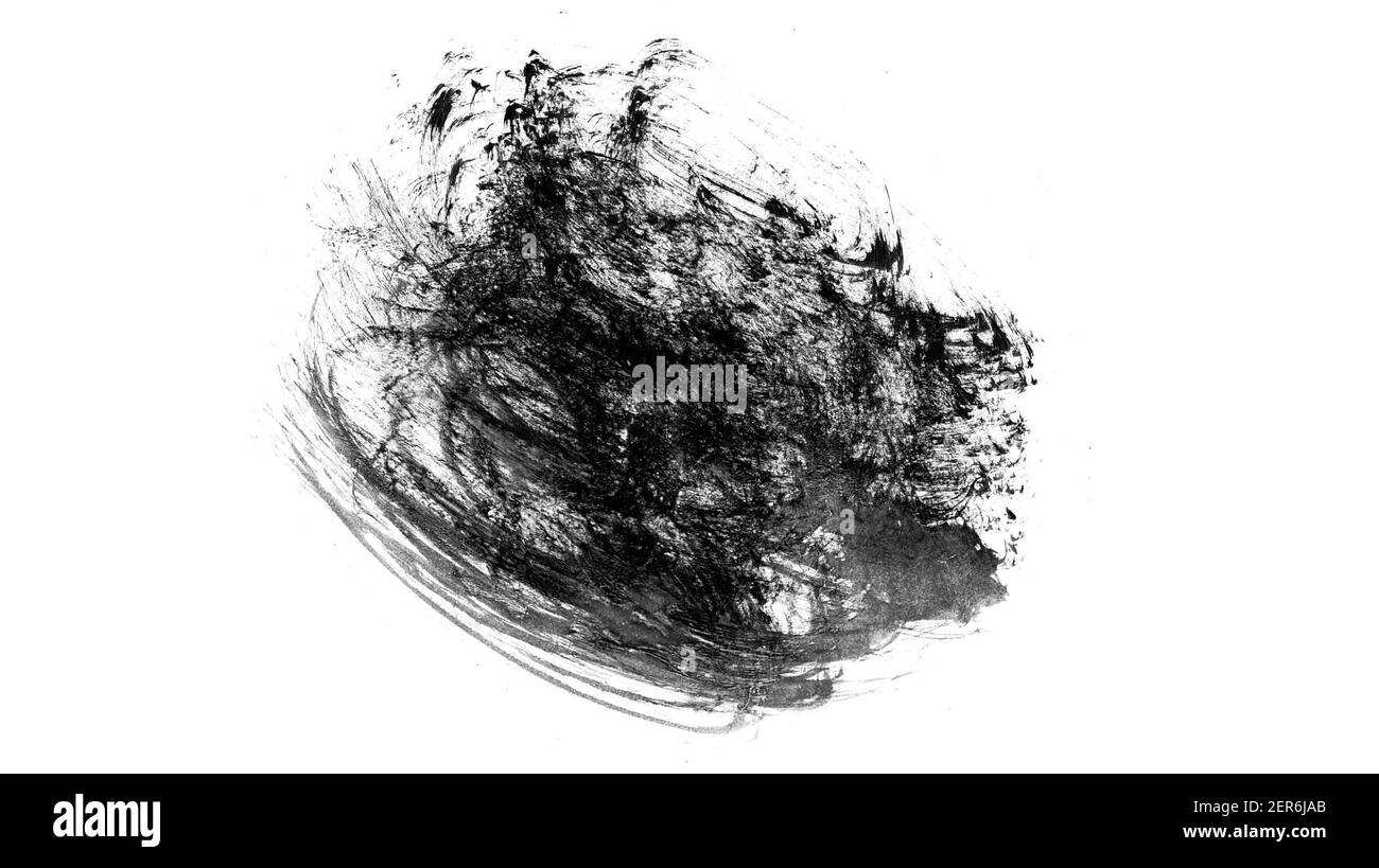 Black paint smear brush for painting isolated on white background for ...