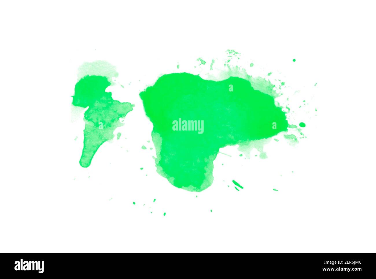 Green paint splash brush isolated on white backdrop Stock Photo - Alamy