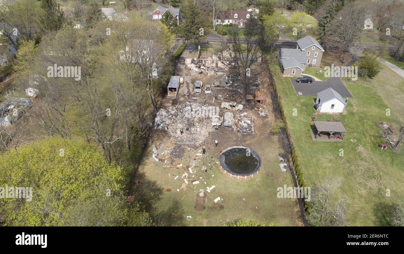 The scene of the explosion Thursday, May 3, 2018 where a barn exploded ...