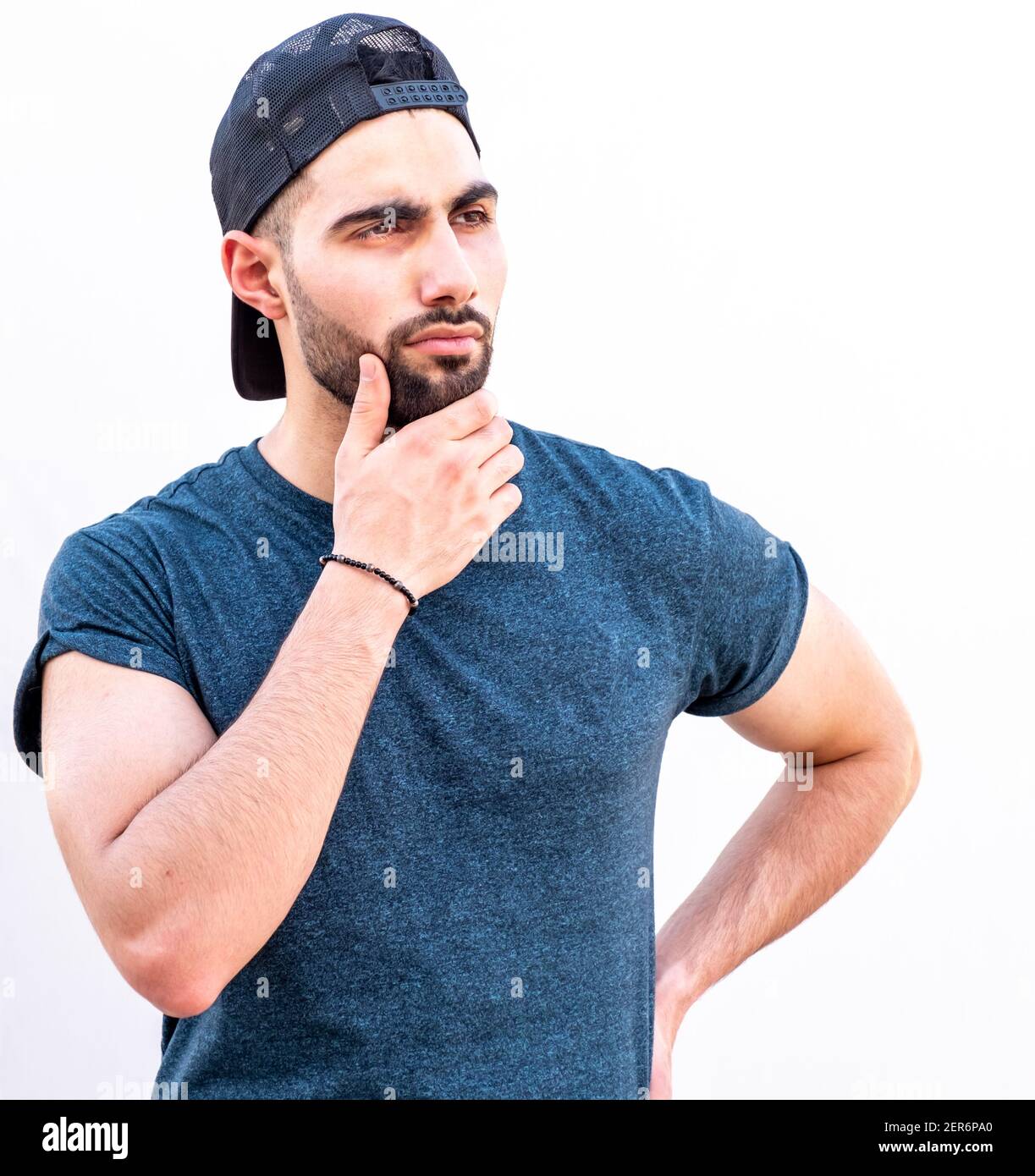 Guy making a serious look Stock Photo - Alamy