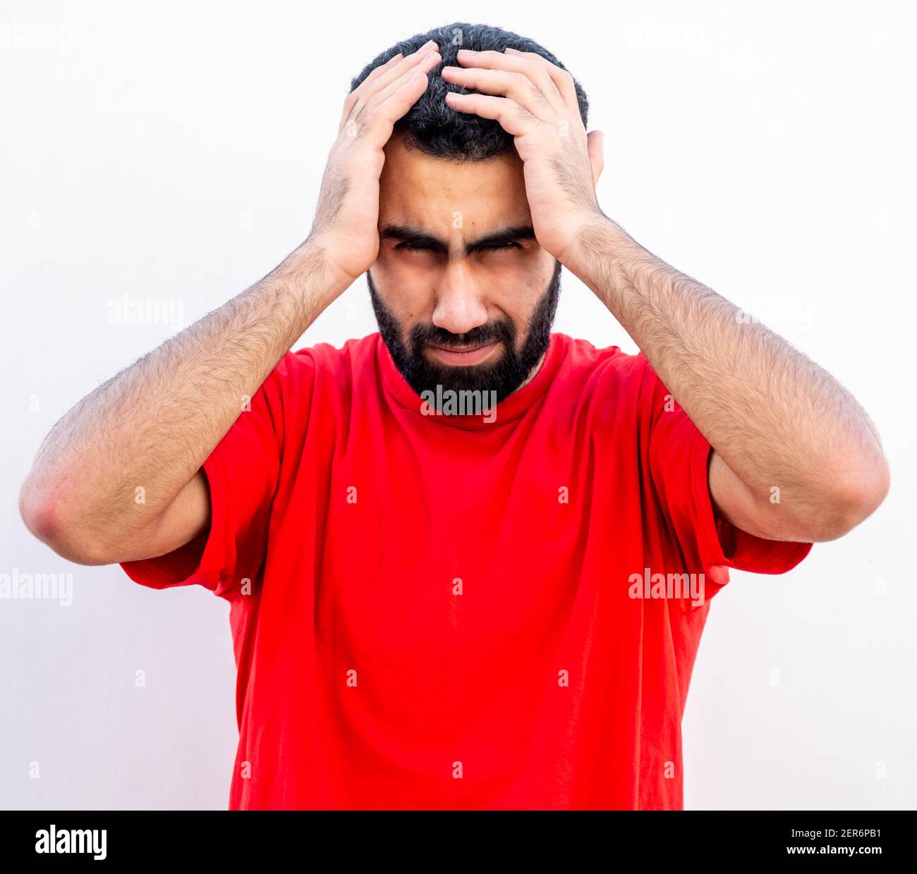 Guy expression after rememebering something he forgot Stock Photo - Alamy