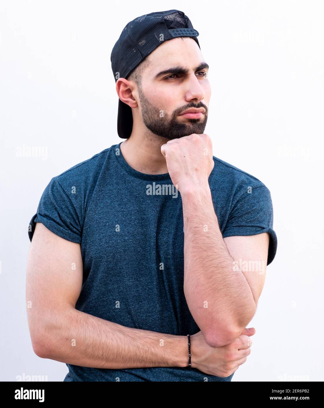 Guy making a serious look Stock Photo - Alamy