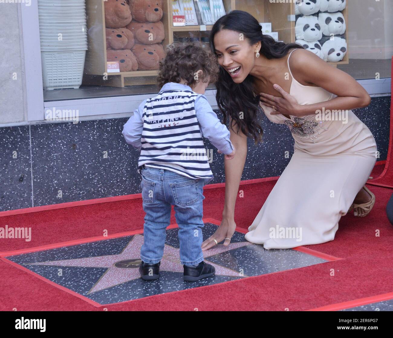 Son Zen Perego-Saldana and Zoe Saldana at her Star On The Hollywood ...