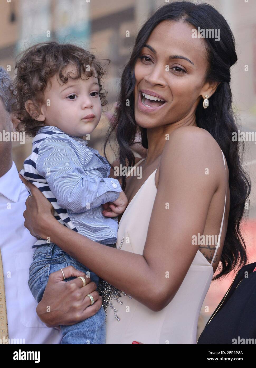 Son Zen Perego-Saldana and Zoe Saldana at her Star On The Hollywood ...