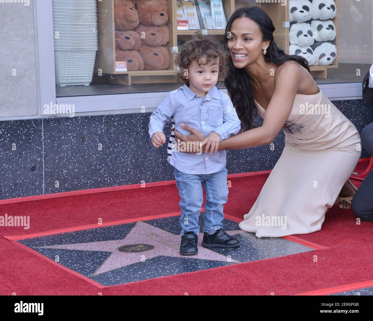 Son Zen Perego-Saldana and Zoe Saldana at her Star On The Hollywood ...