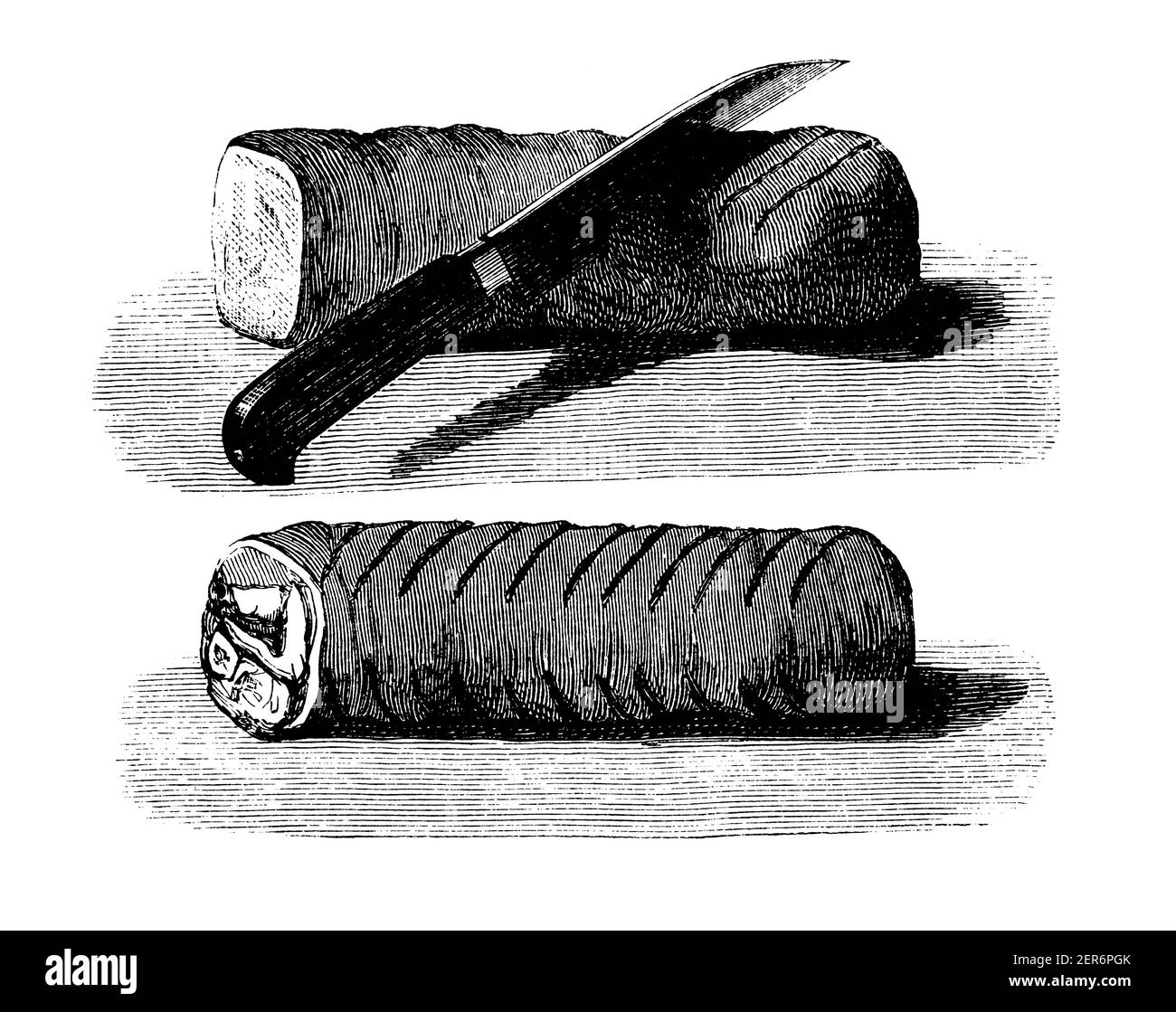 Raw pork sausages Black and White Stock Photos & Images - Alamy