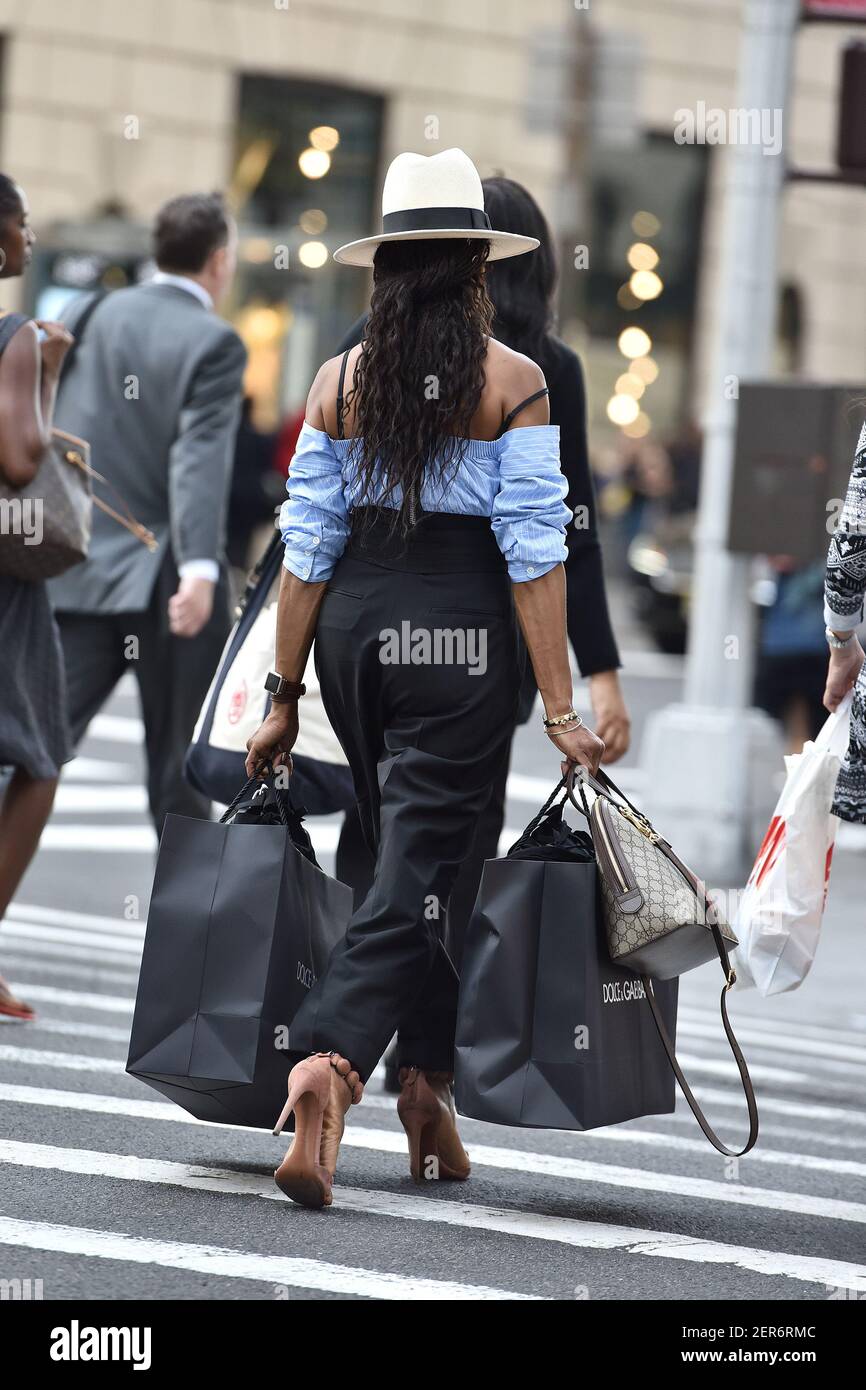 Celebrity Stylist June Ambrose is seen along Fifth Avenue and 57th ...