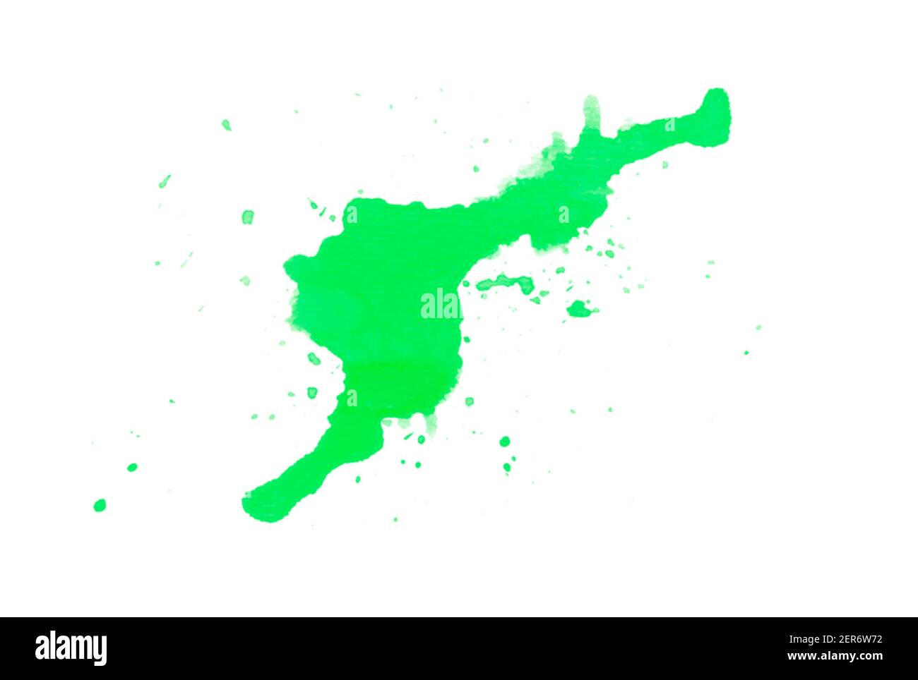 Green paint splash with drops brush Stock Photo - Alamy