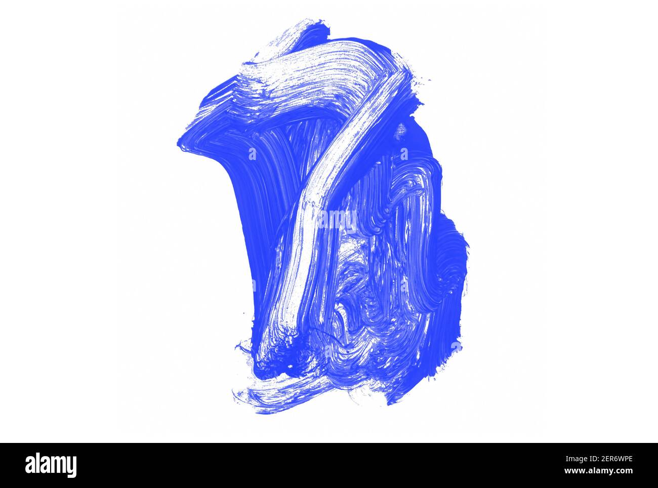 Blue paint stains on white background Stock Photo - Alamy