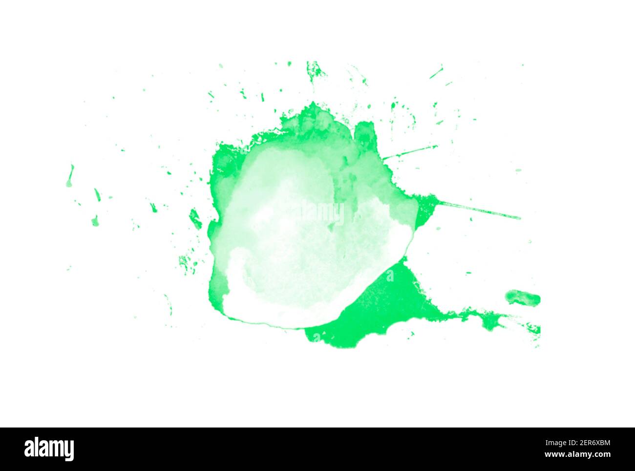 Beautiful green watercolor splash brush background Stock Photo - Alamy