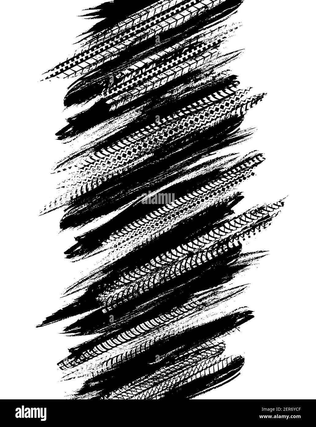 Offroad grunge tyre prints, vector abstract black pattern on white ...