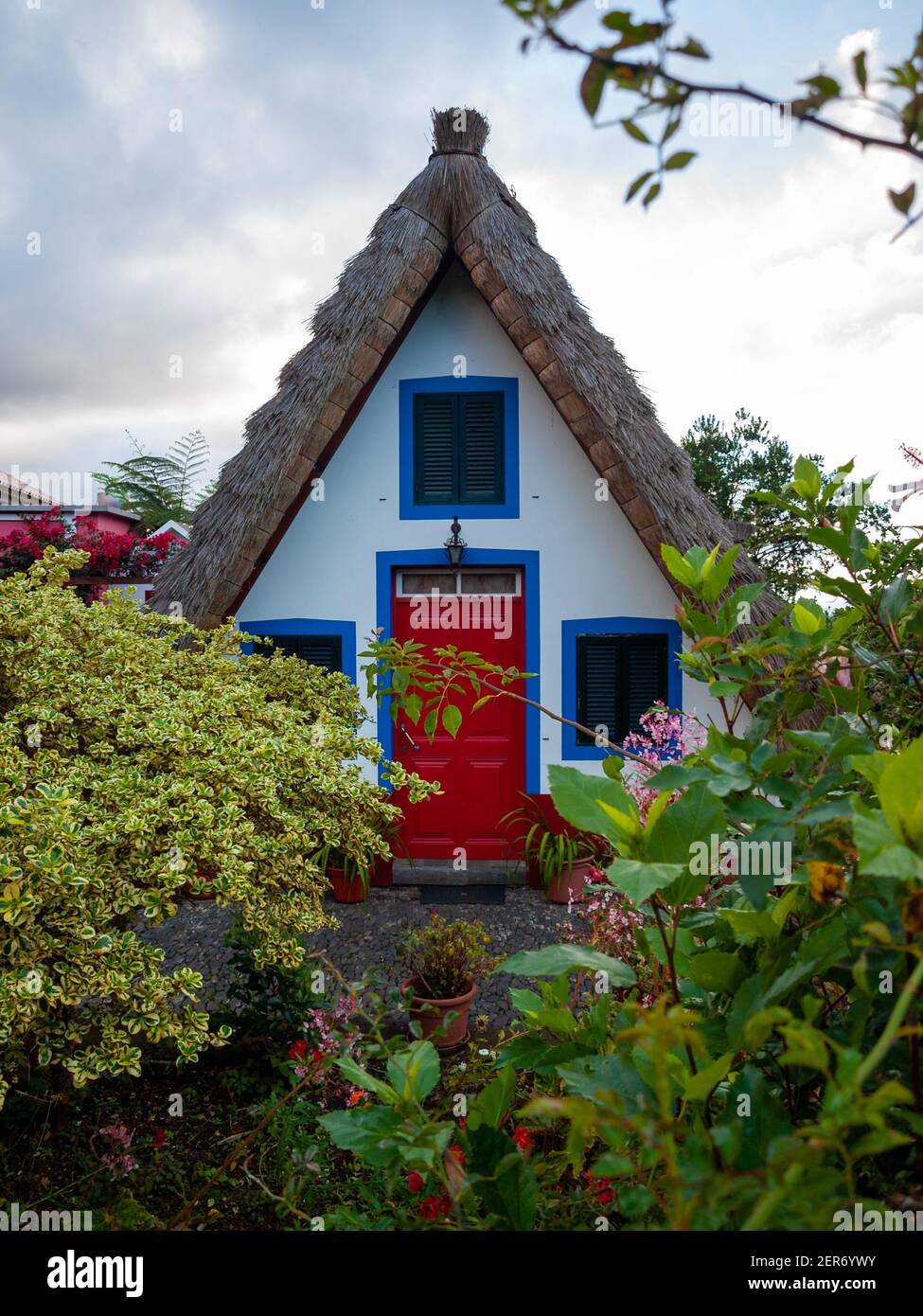 Traditional Madeira island houses from Santana Stock Photo - Alamy