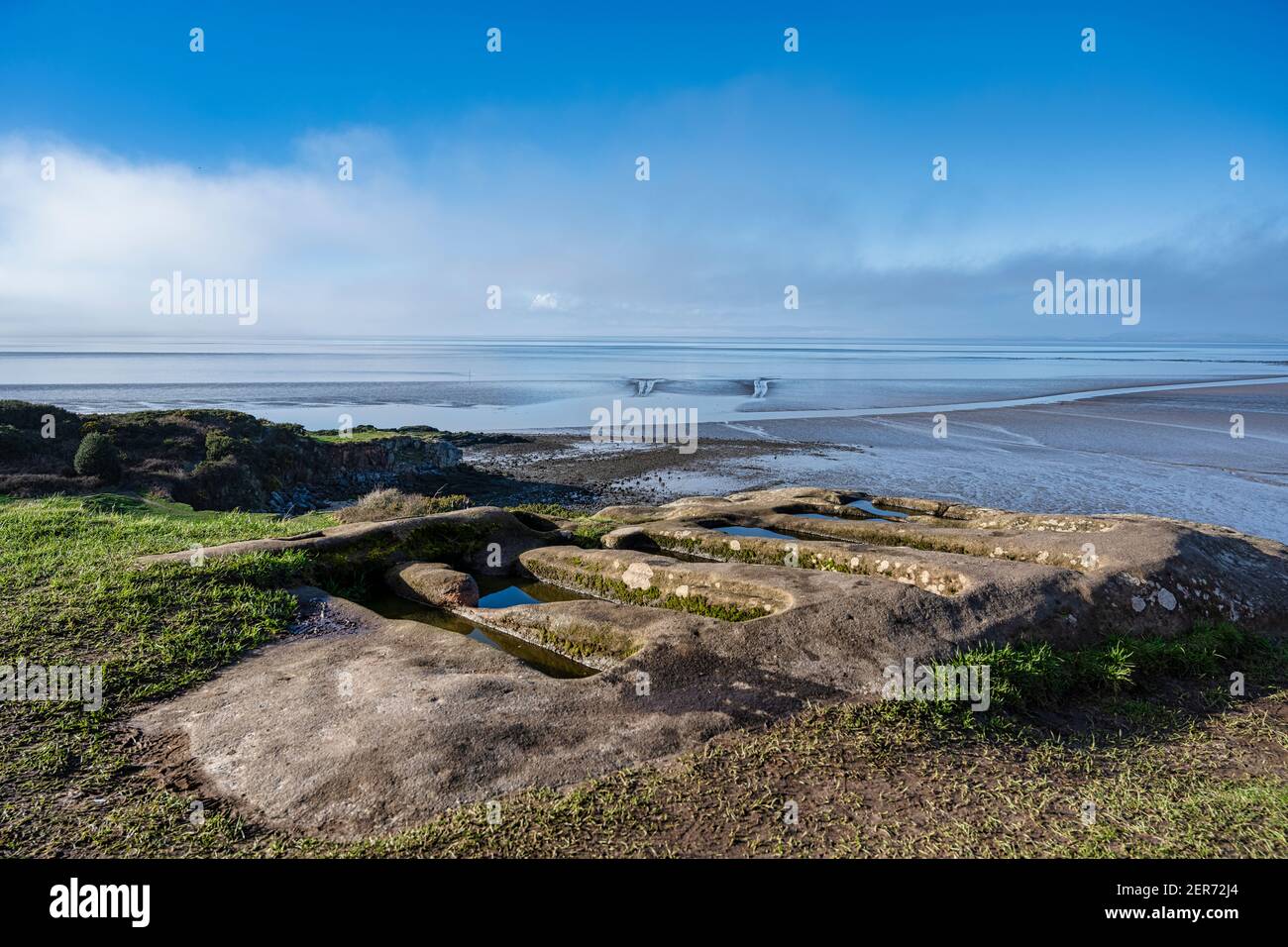 11th Century stone hewn graves in Heysham, Lancashire, UK Stock Photo ...