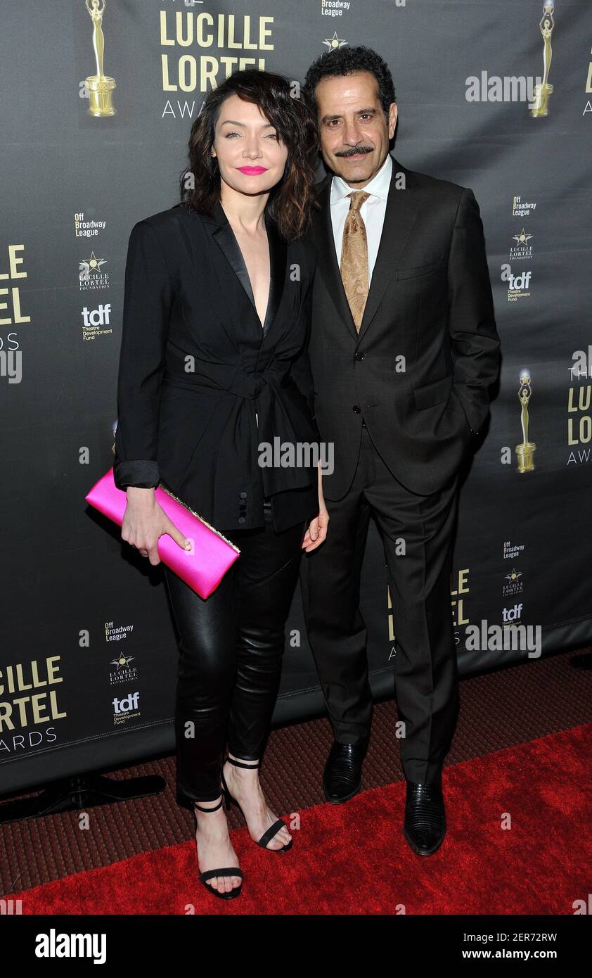 L-R: Actors Katrina Lenk and Tony Shalhoub attend the 2018 Lucille ...
