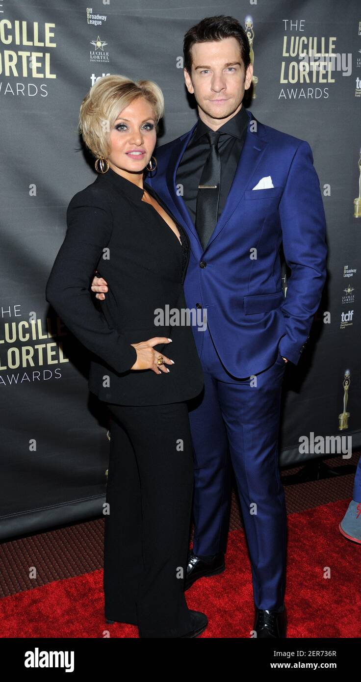 L-R: Actors Orfeh and Andy Karl attend the 2018 Lucille Lortel Awards ...