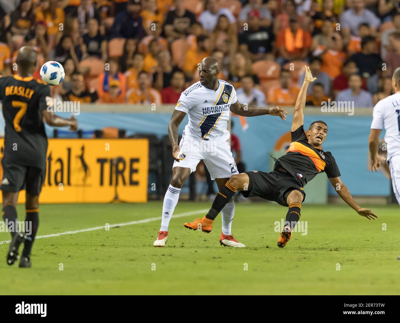 May 5, 2018: Los Angeles Galaxy defender Michael Ciani (28) and Houston ...