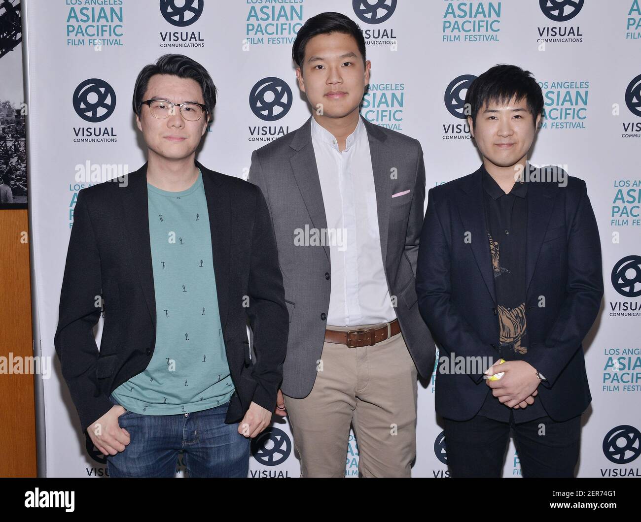 Lawrence Le Lam, Nach Dudsdeemaytha and Jerome Yoo at the 2018 Los ...