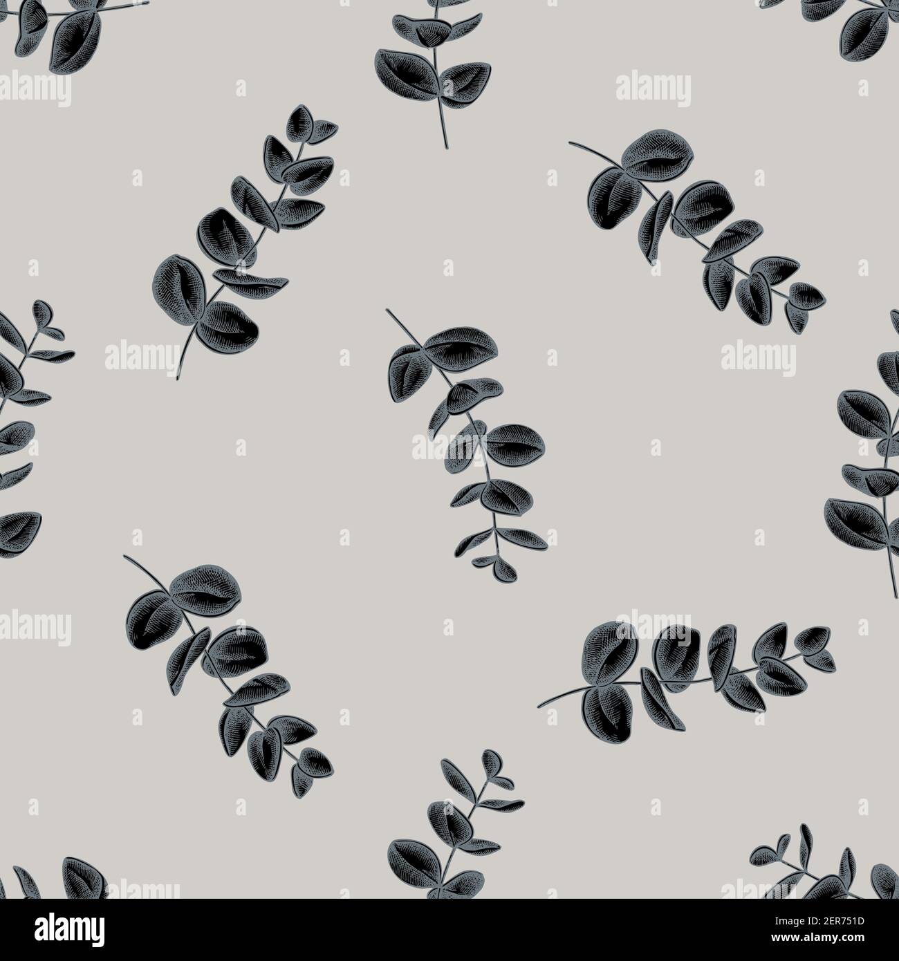 Seamless pattern eucalyptus silhouette Stock Vector Images - Alamy