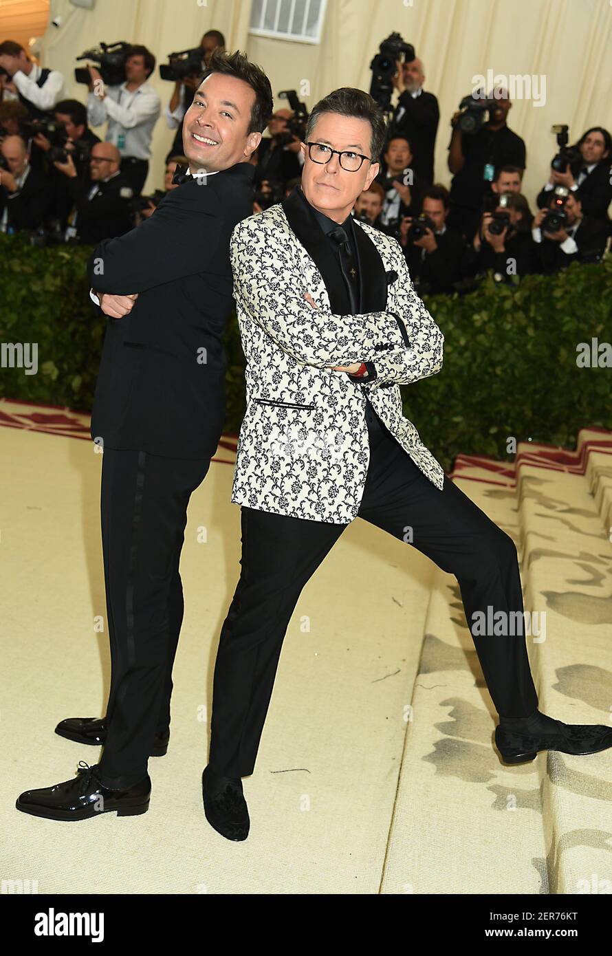 JImmy Fallon and Steven Colbert attend the Costume Institute Benefit at ...