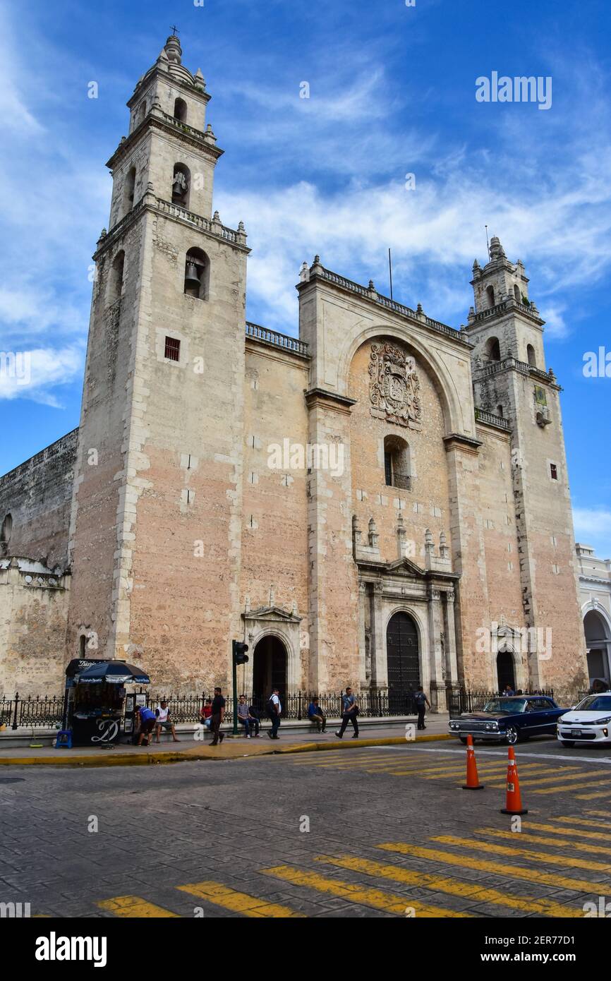 Cathedral of Merida, the capital and largest city in Yucatan state in ...