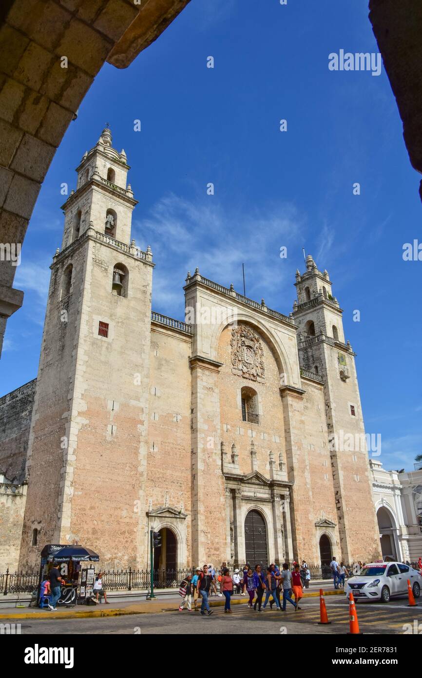 Cathedral of Merida, the capital and largest city in Yucatan state in ...