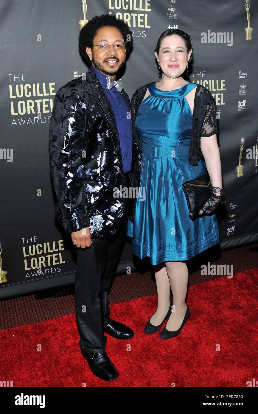 Actor Alan C. Edmonds (L) attends the 2018 Lucille Lortel Awards at the ...