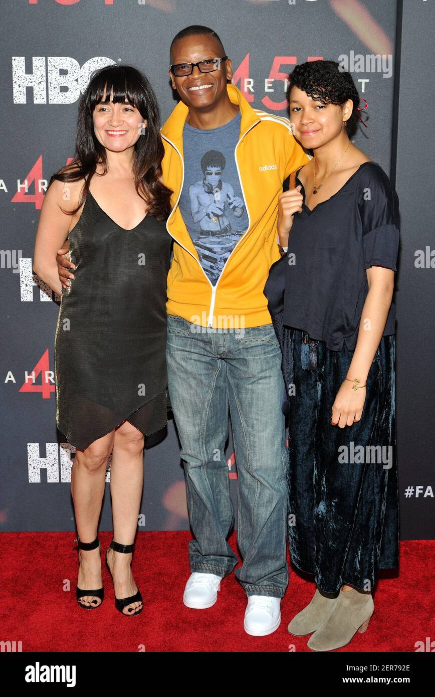 Actor Lawrence Gilliard Jr. (C) attends the NYC premiere of Fahrenheit ...
