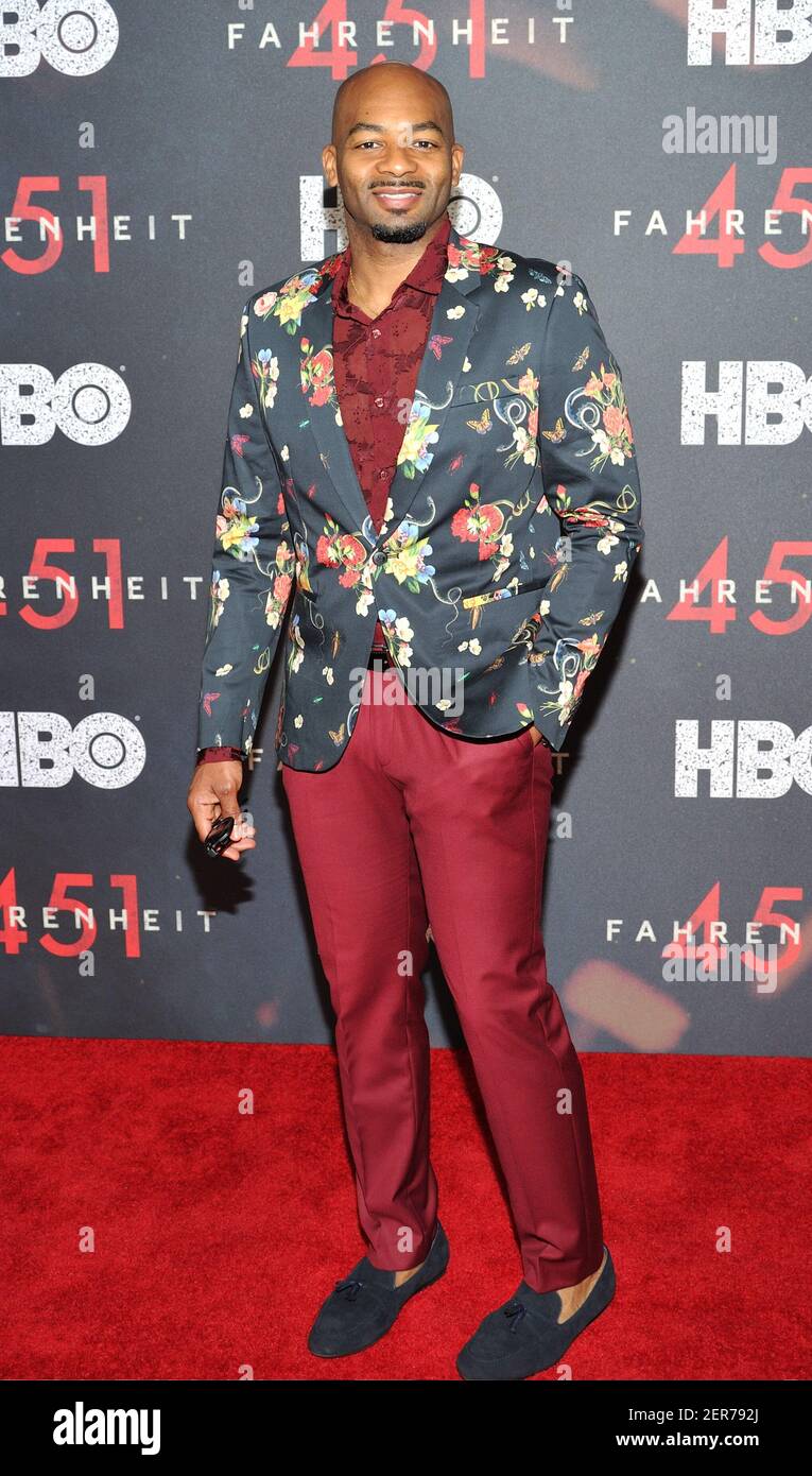 Actor Brandon Victor Dixon attends the NYC premiere of Fahrenheit 451 ...