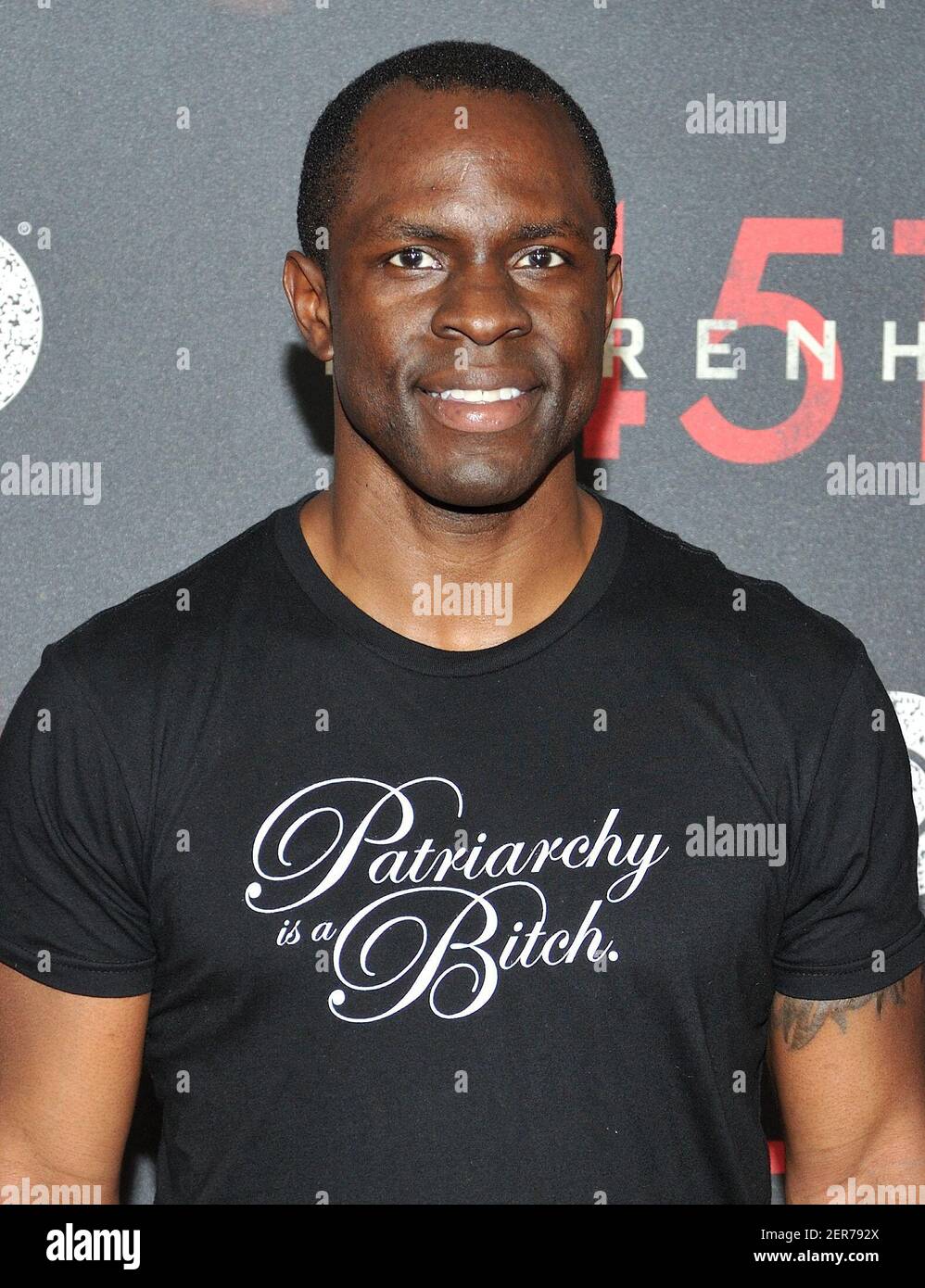 Actor Gbenga Akinnagbe attends the NYC premiere of Fahrenheit 451 at ...