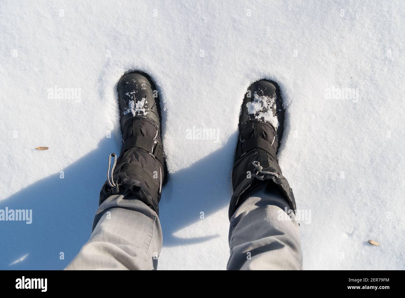 Black boots top view hi-res stock photography and images - Alamy