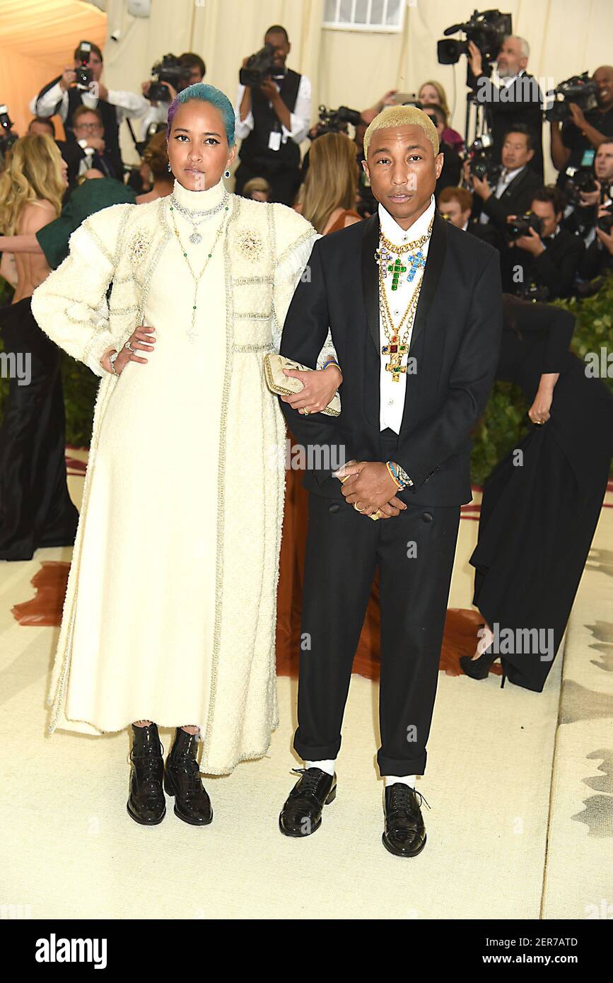 Pharrell and wife attends the Costume Institute Benefit at the ...