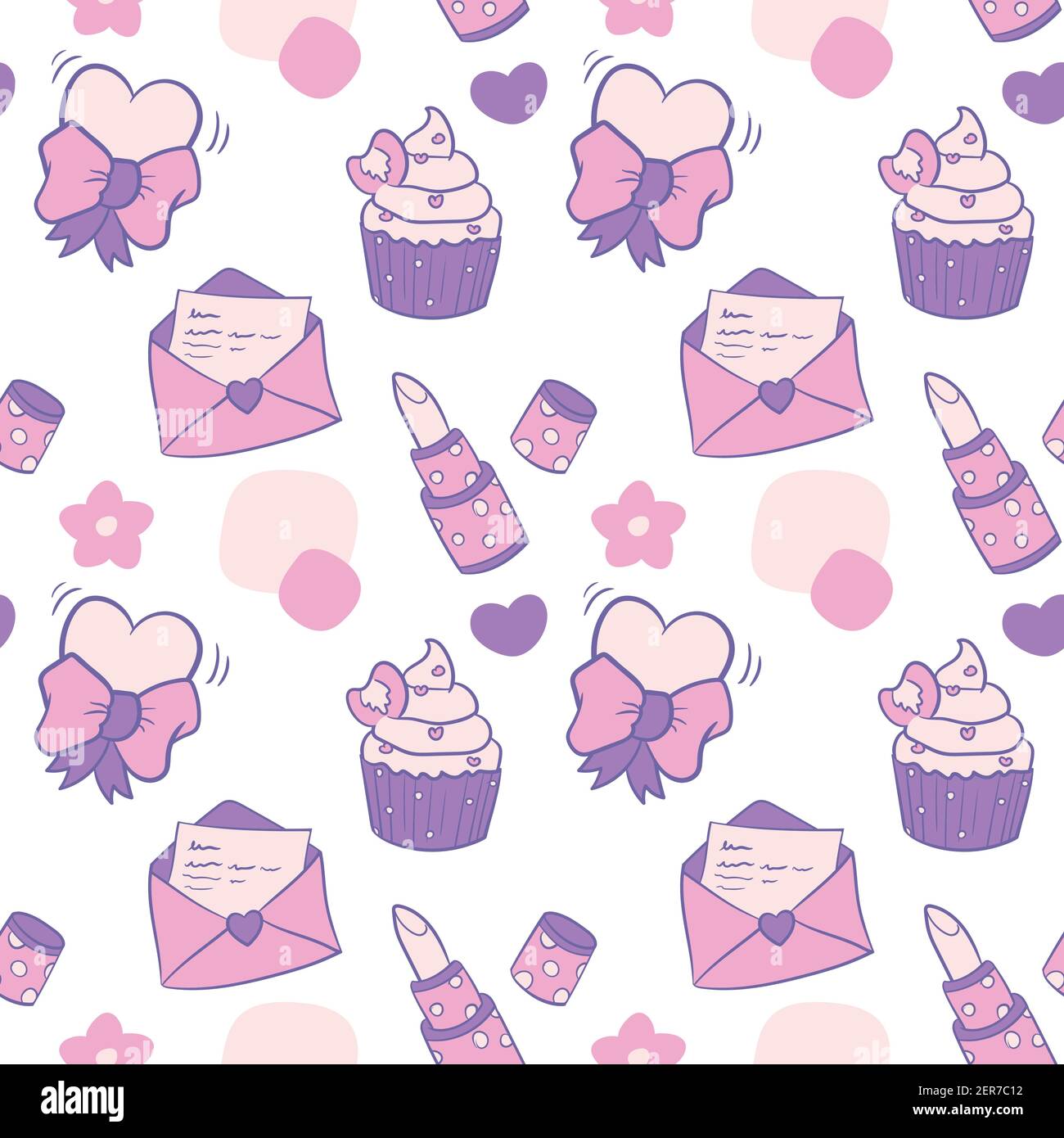 8 march, international women's day themed seamless pattern made of hand ...