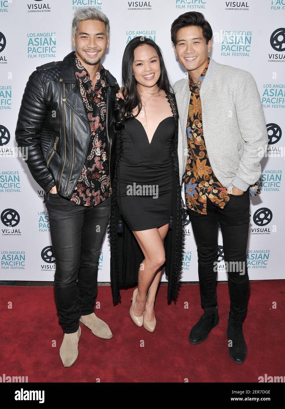 (L-R) Yoshi Sudarso, Nikki SooHoo and Peter Sudarso at the 2018 Los ...