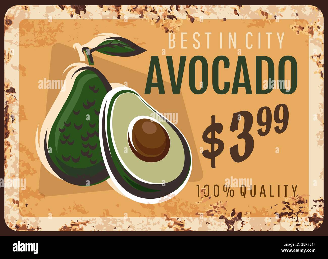 Avocado metal plate rusty, fruits and vegetables food farm market price ...