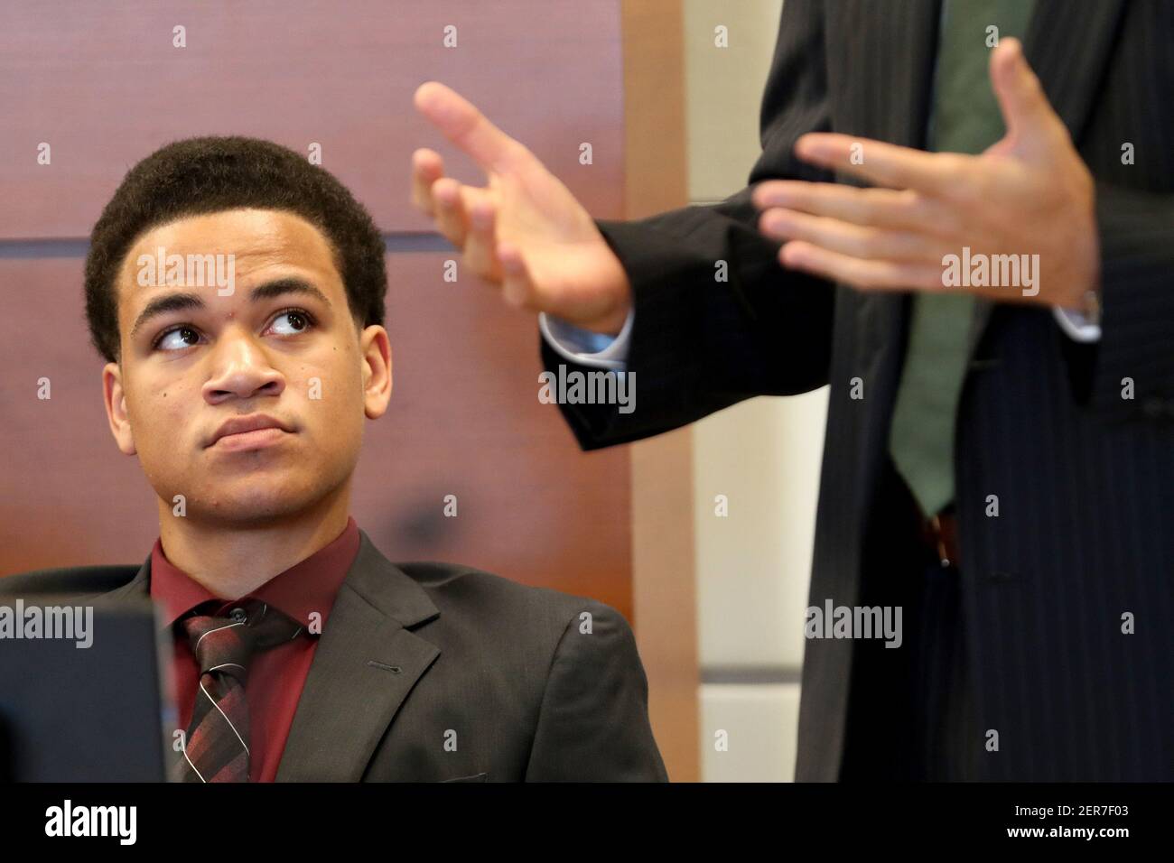 Defense attorney Mark Lowry makes his argument on behalf of his client ...